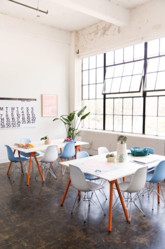 How to Make DIY Wood Workspace Tables + Studio Progress - Paper and Stitch