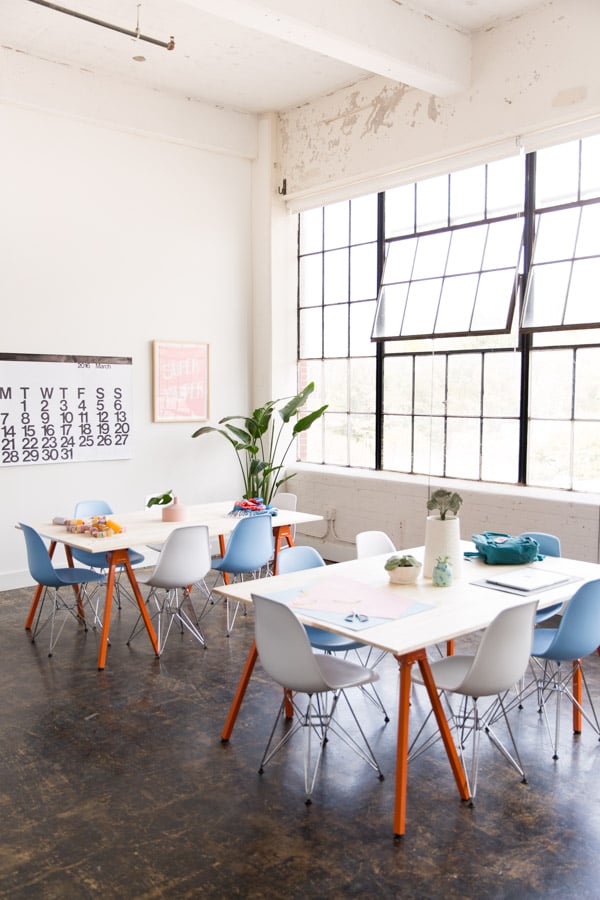 How to Make DIY Wood Workspace Tables + Studio Progress - Paper and Stitch