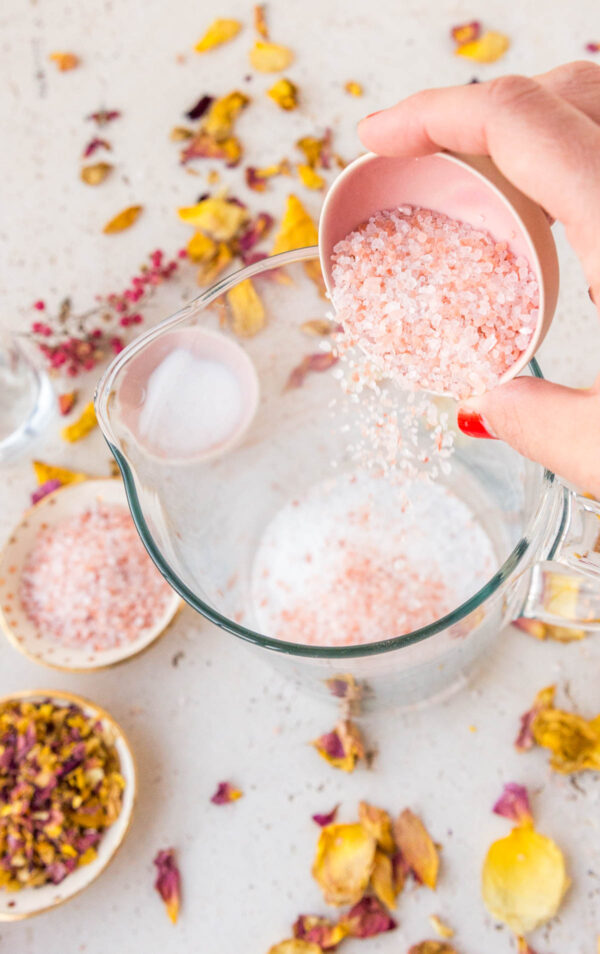 How to Dry Rose Petals + Make Rose Petal Bath Salts