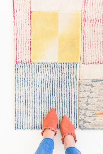How to Make a Large Scale (Patchwork) DIY Rug - Paper and Stitch