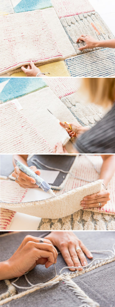 How to Make a Large Scale (Patchwork) DIY Rug - Paper and Stitch