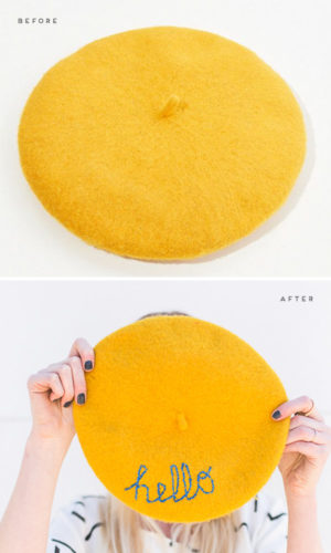Hello, It's Me! An Embroidered DIY Beret Idea - Paper and Stitch