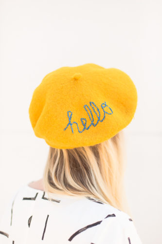 Hello, It's Me! An Embroidered DIY Beret Idea - Paper and Stitch