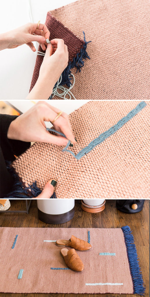 How to Customize a Plain Rug with Embroidery (DIY) - Paper and Stitch