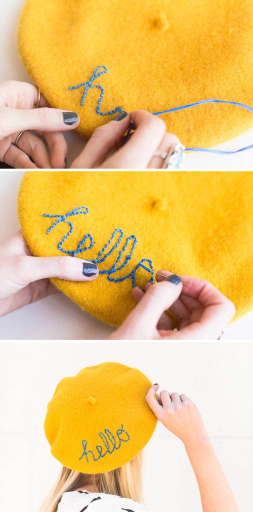 Hello, It's Me! An Embroidered DIY Beret Idea - Paper and Stitch