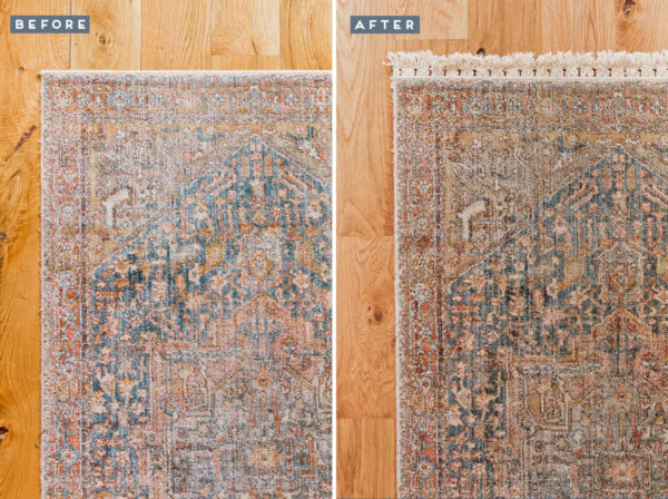 How to Upgrade an Inexpensive Rug for $10 in 10 Minutes