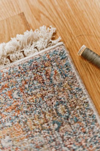 How to Upgrade an Inexpensive Rug for $10 in 10 Minutes