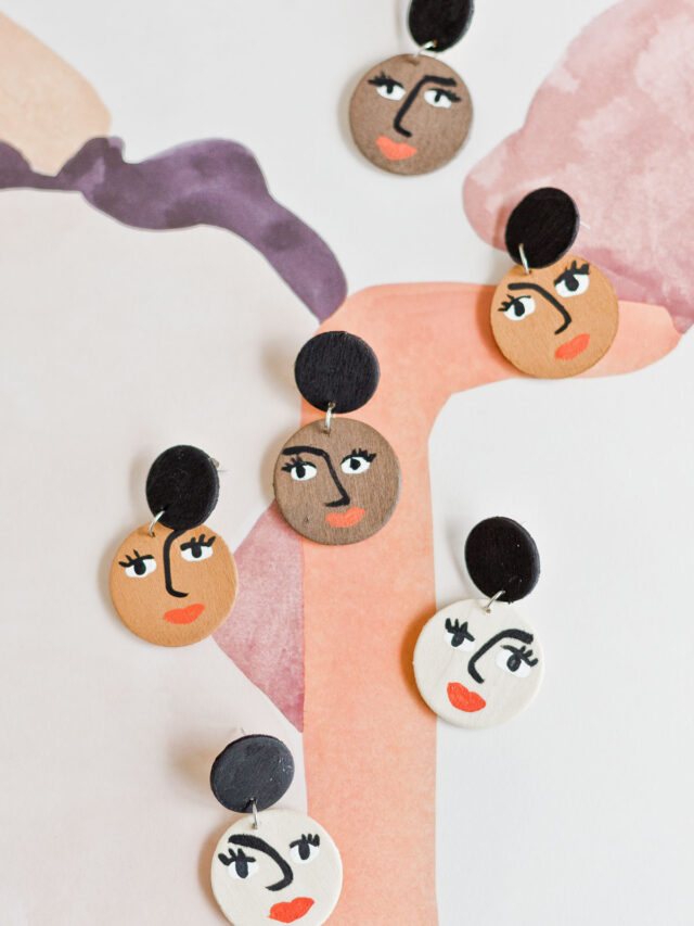 15 MINUTE DIY TO TRY: HOW TO MAKE CUTE FACE EARRINGS WITH WOOD STORY ...