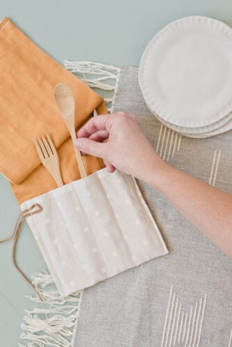 Quick Sewing Project: A Fabric Utensil Wrap for Reusables On the Go