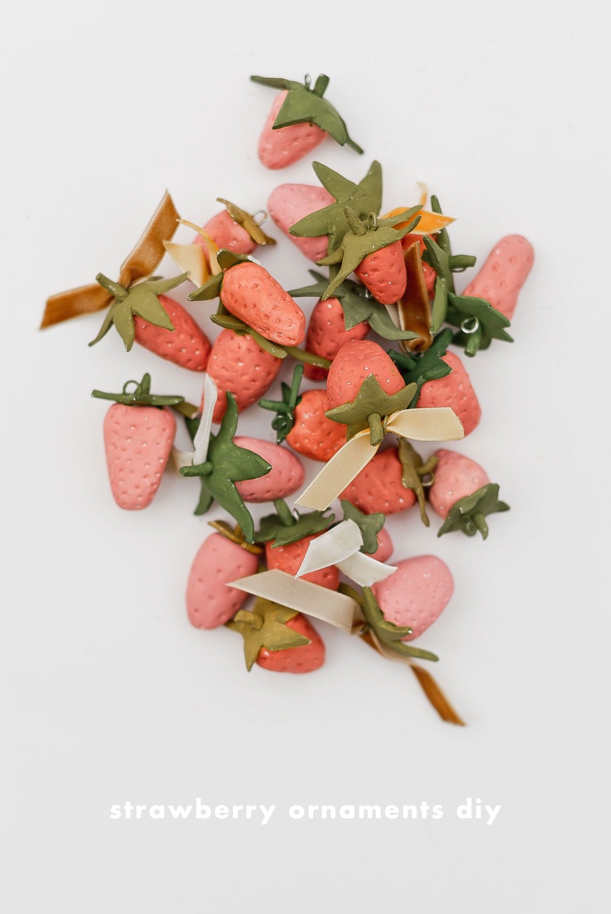 Clay Strawberries (DIY Ornaments Idea) - Paper and Stitch