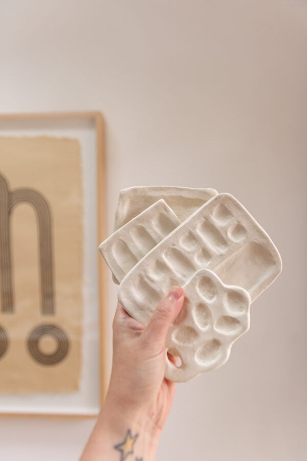 How to Make Paint Palettes with Air Dry Clay - Paper and Stitch