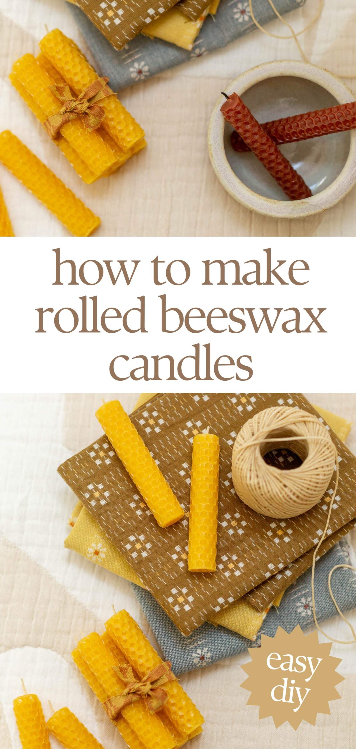 How to Make Rolled Beeswax Candles - Paper and Stitch