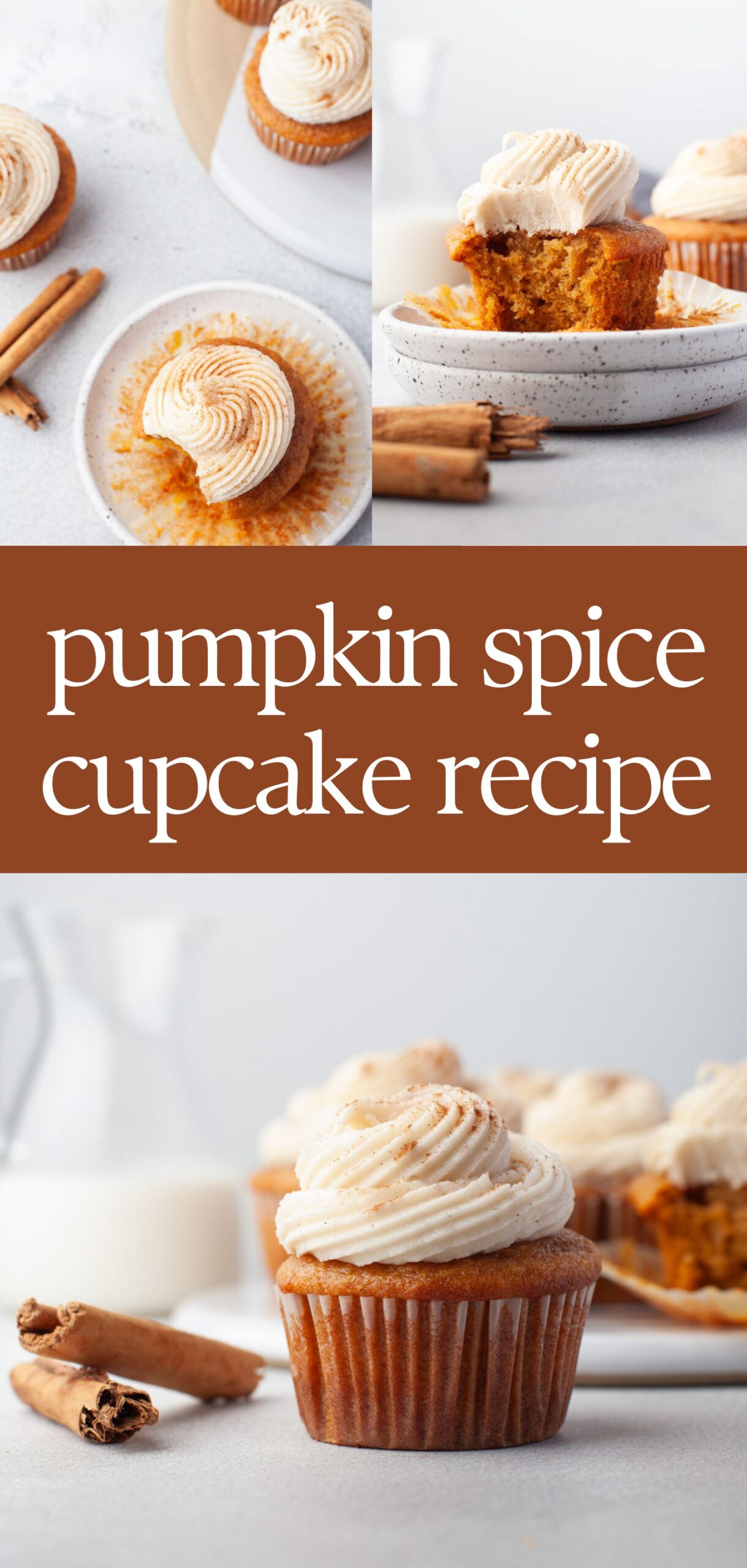 Pumpkin Cupcakes with Cream Cheese Frosting - Paper and Stitch