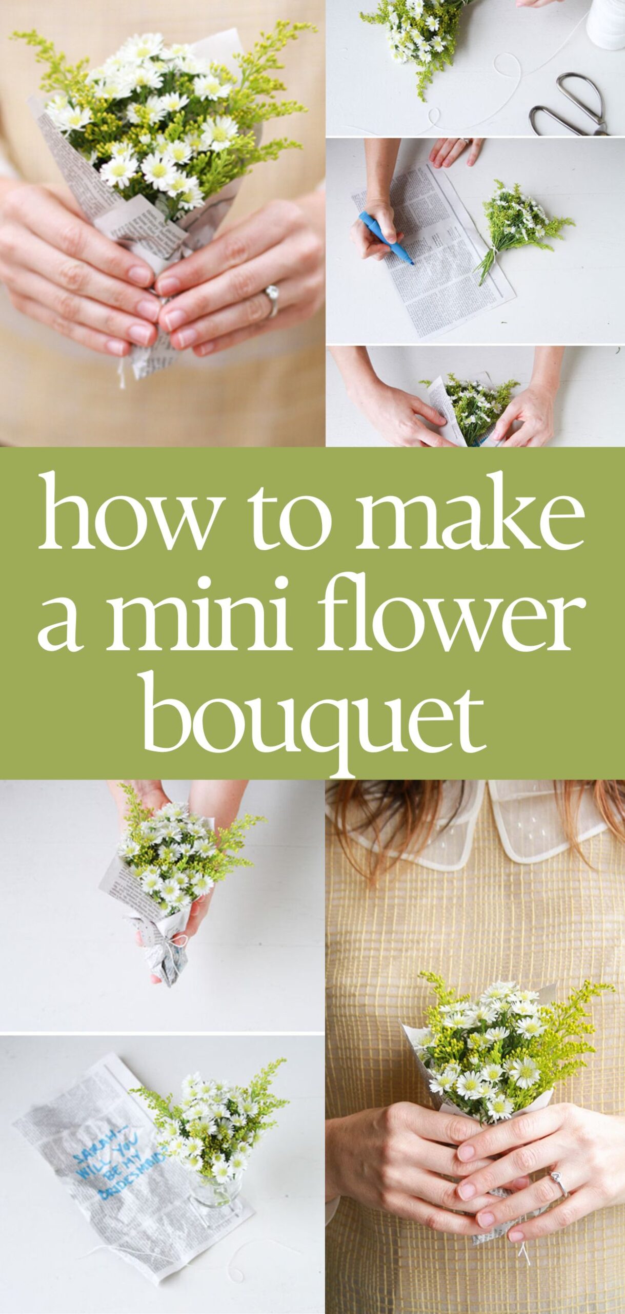 How to Make a Mini Flower Bouquet for $2 - Paper and Stitch